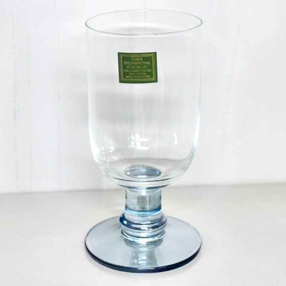 Dansk | Dining | New Dansk Vintage 9s Clear Blue Crystal Goblet Glass ...